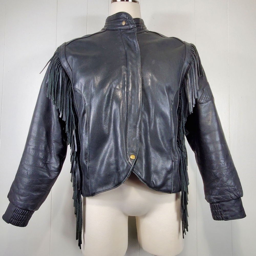 Harley-Davidson Leather Fringe Moto Jacket - Gem